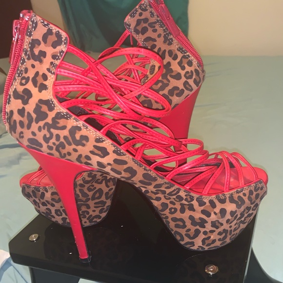 Alba | Shoes | Red Leopard Print Heals From Alba | Poshmark